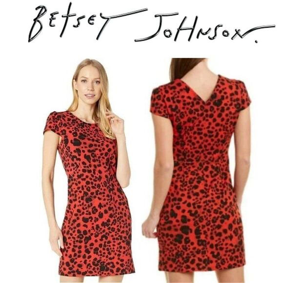 Betsey Johnson | Dresses | Nwt Betsey Johnson Redleopard Printed Dress ...